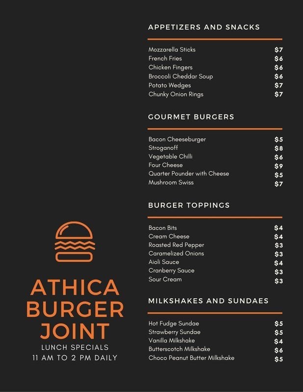 Canva Menu Template