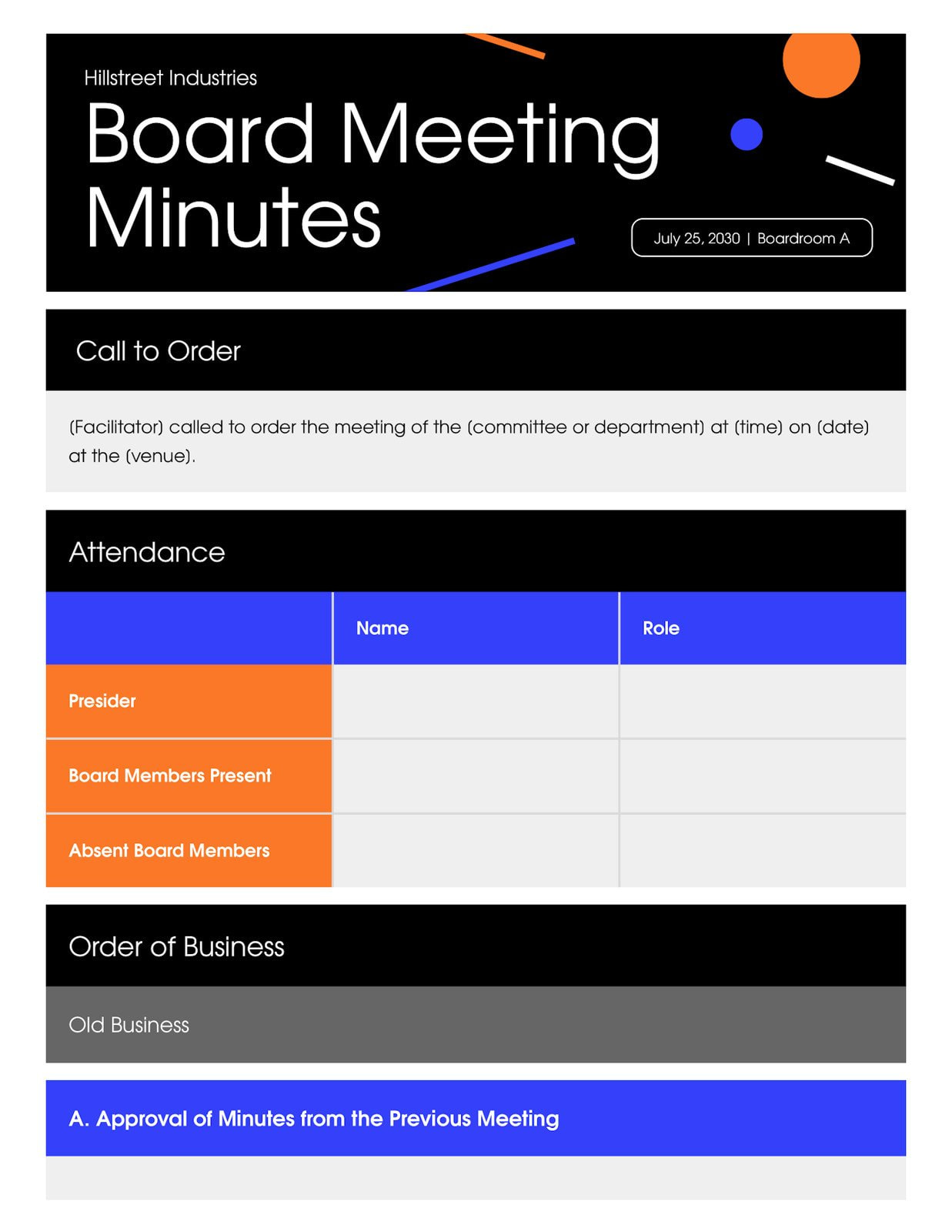 Meeting Minutes: Create Minutes of Meeting Online | Canva