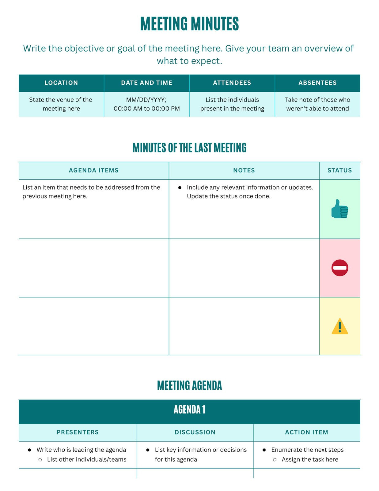 Meeting Minutes: Create Minutes of Meeting Online | Canva