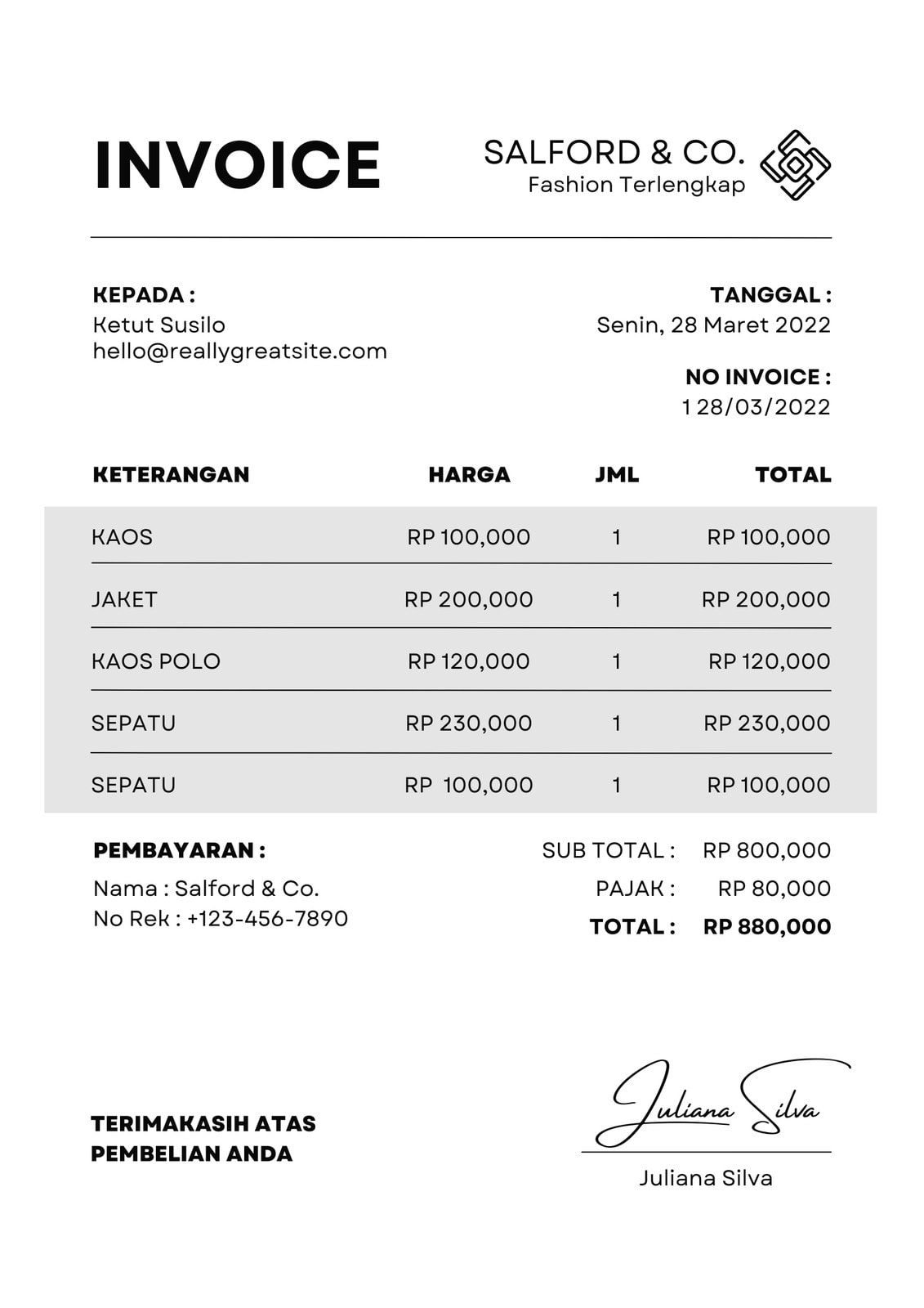 Membuat Invoice Faktur Profesional dengan Mudah | Canva