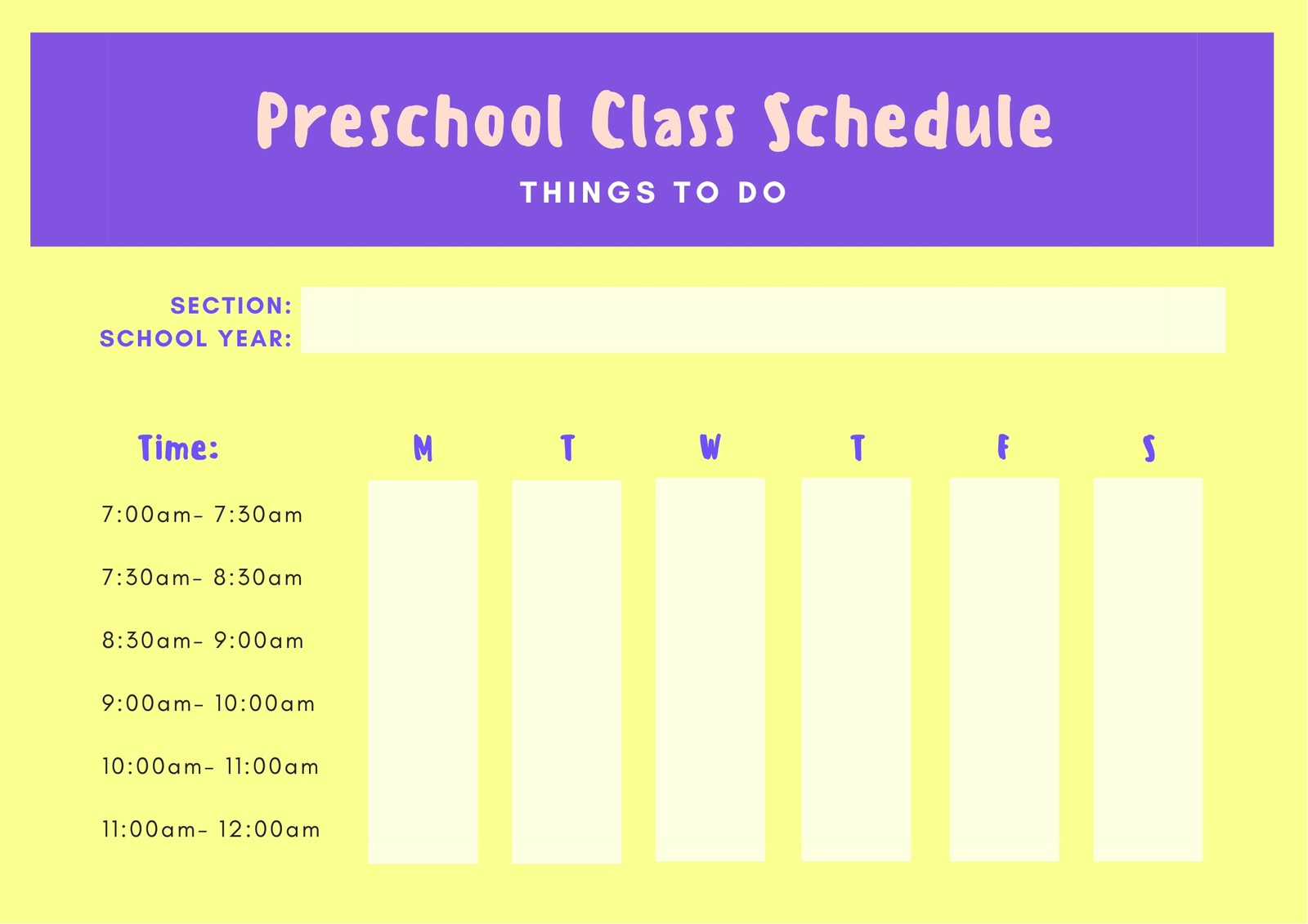 Class Schedule Maker - Create Free Timetables Online | Canva