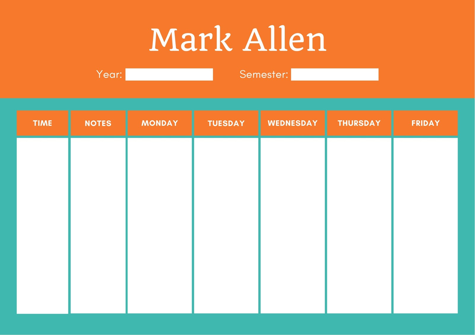 Class Schedule Maker - Create Free Timetables Online | Canva