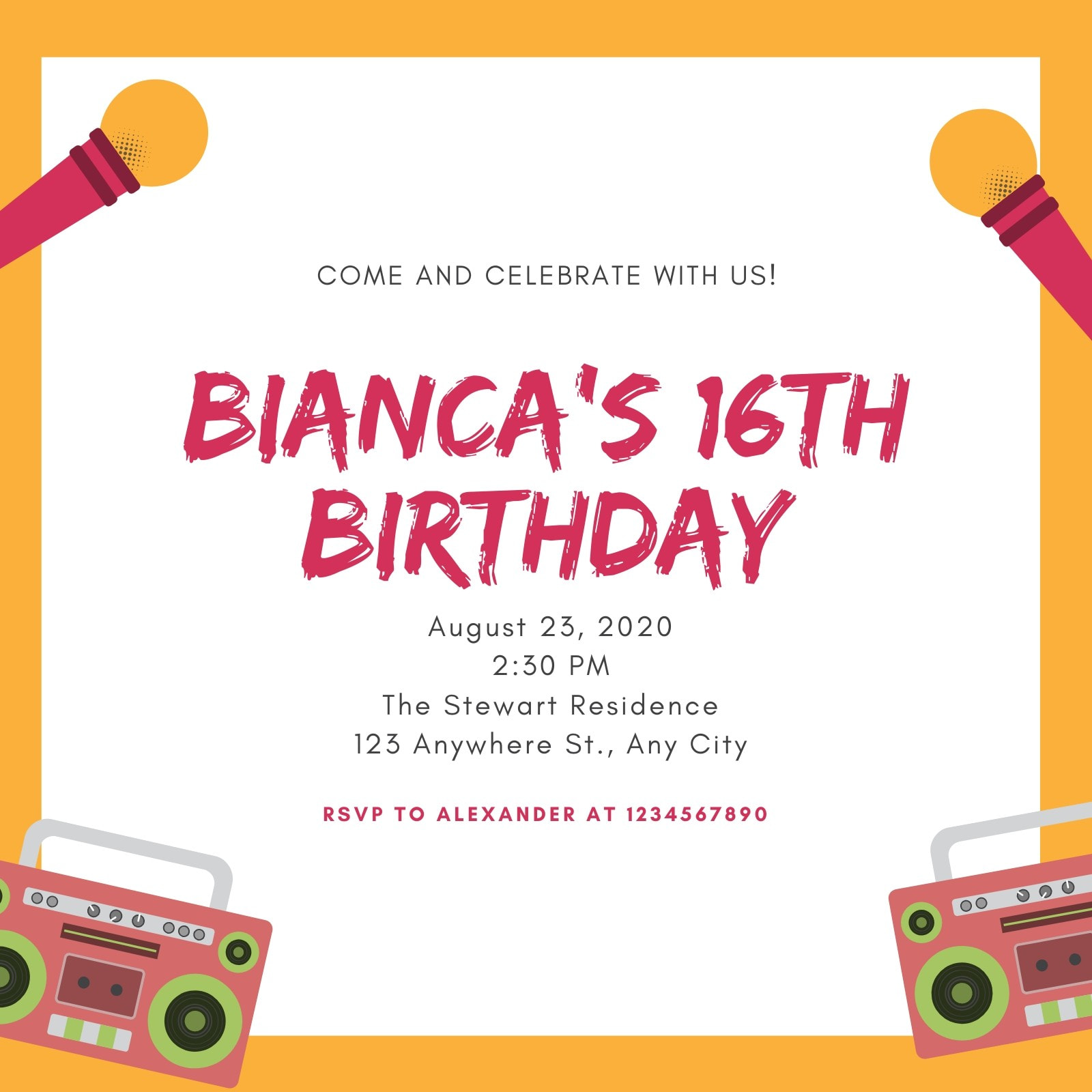 Design Your Own Sweet 16 Invitations - Canva