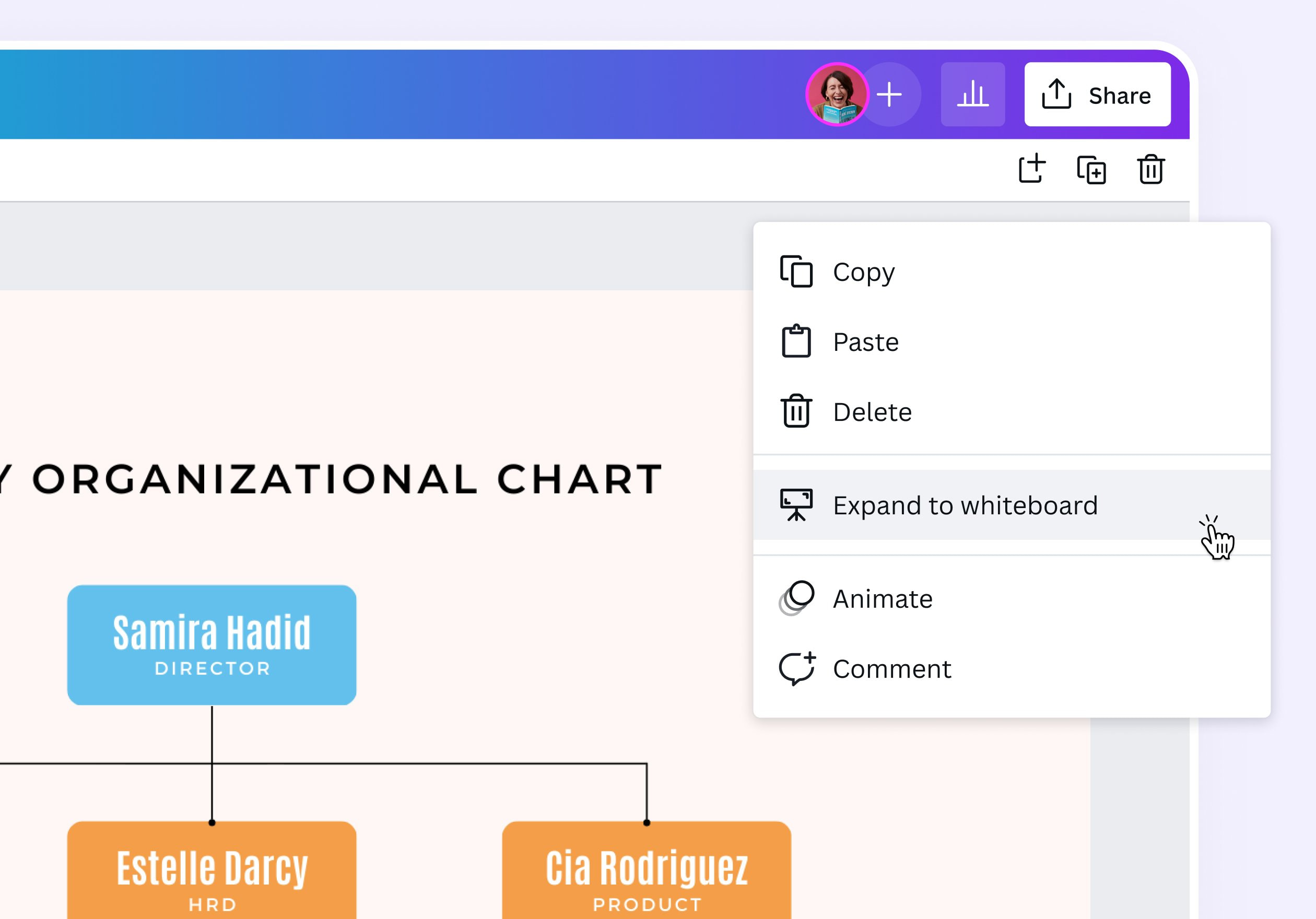 Cria um organograma online (exemplos gratuitos) | Canva