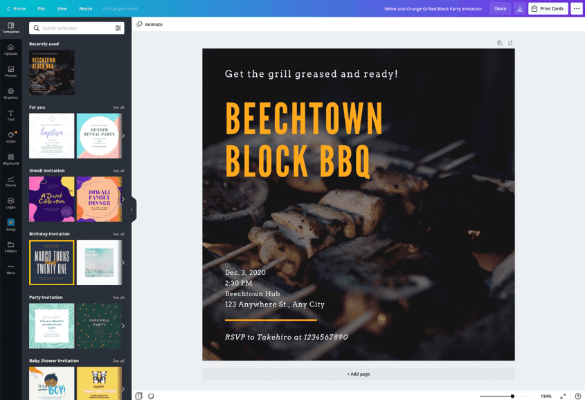 Print Your Own Party Invites