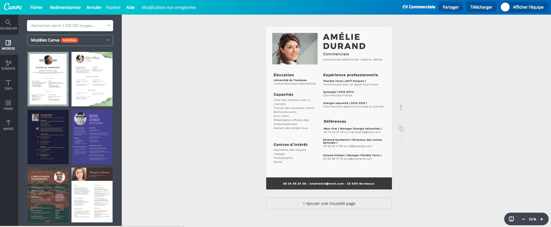 + de 100 modèles gratuit de CV commercial & vendeur - Canva
