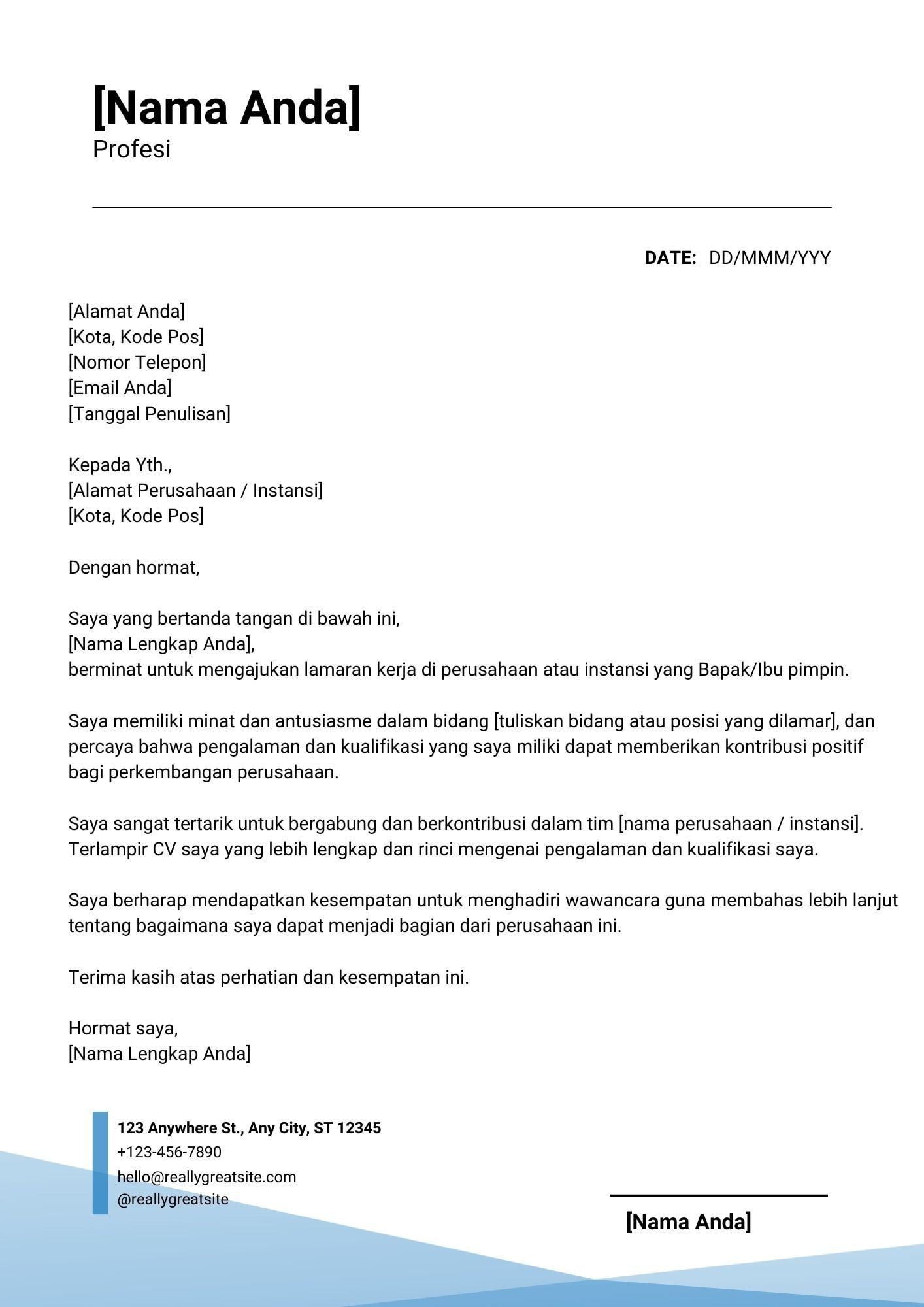 Cara Membuat Surat Lamaran Kerja yang Baik & Benar | Canva