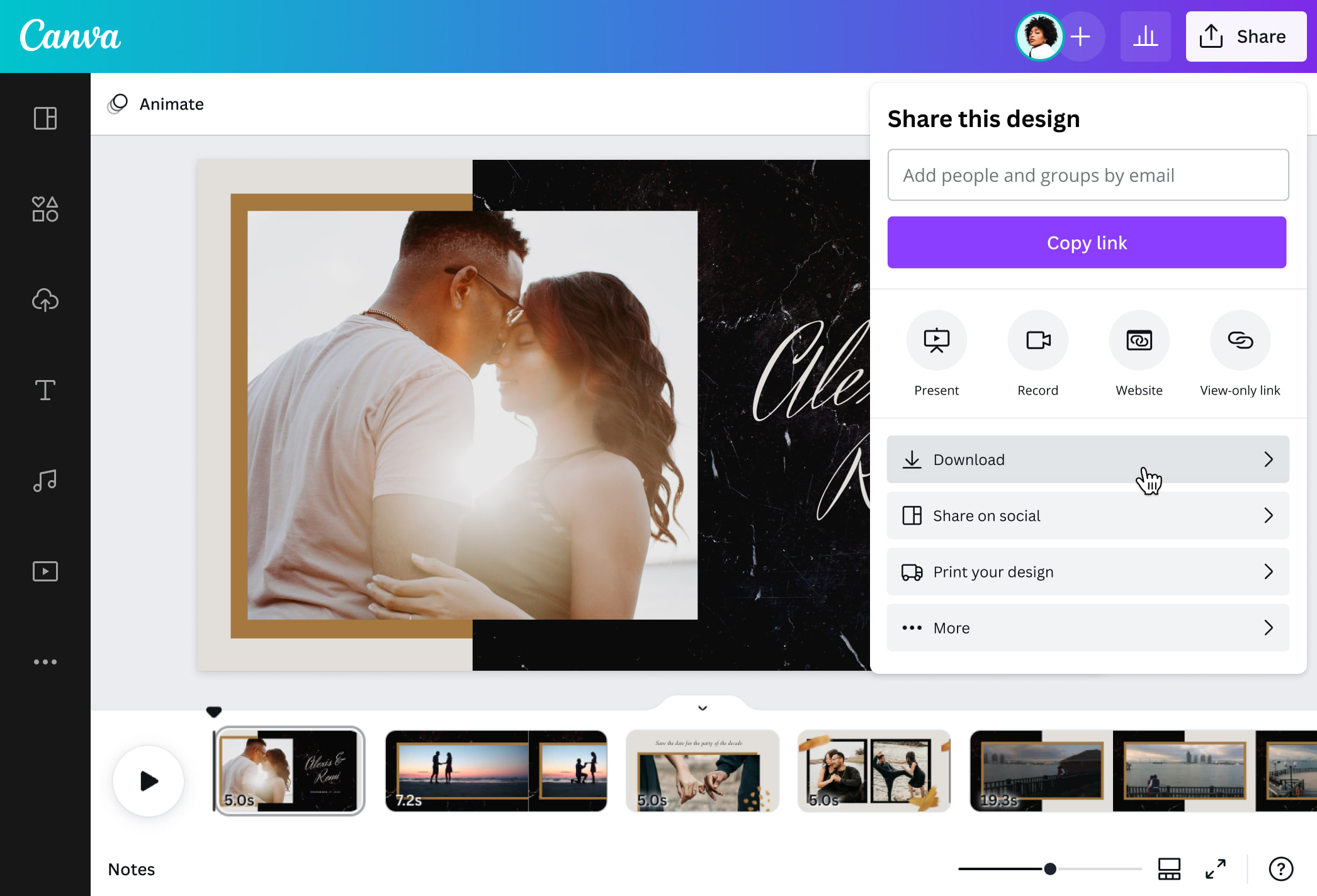Creador online gratuito de vídeos de invitaciones de boda | Canva