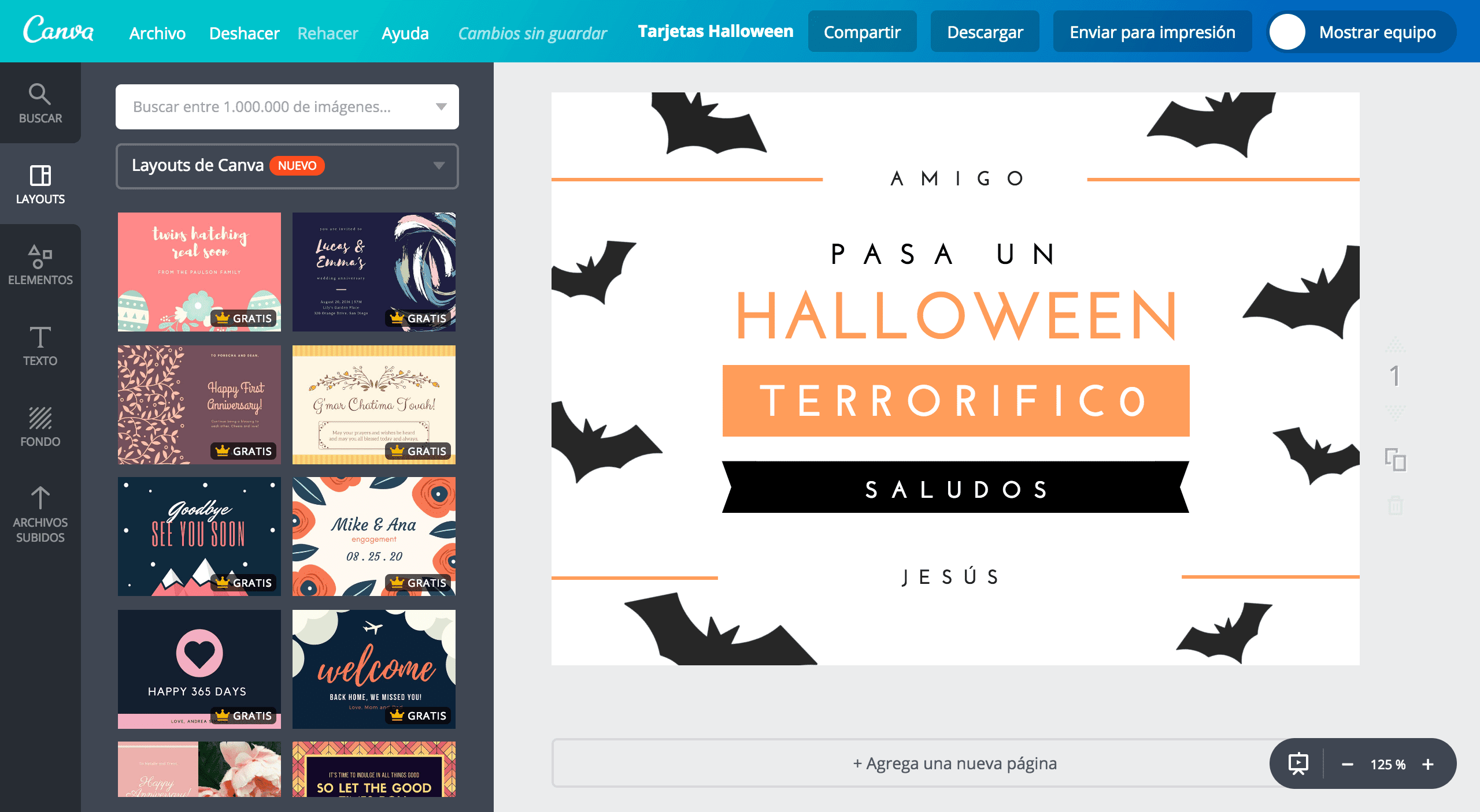 Crea tarjetas de Halloween online gratis - Canva
