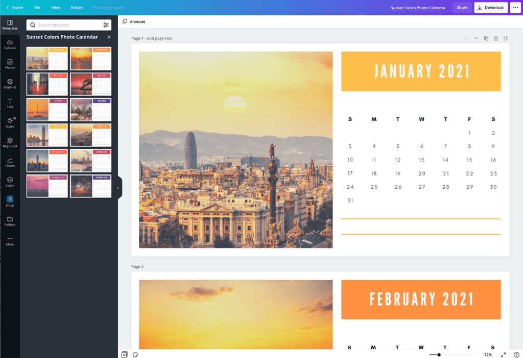 Lege Werkweekkalender