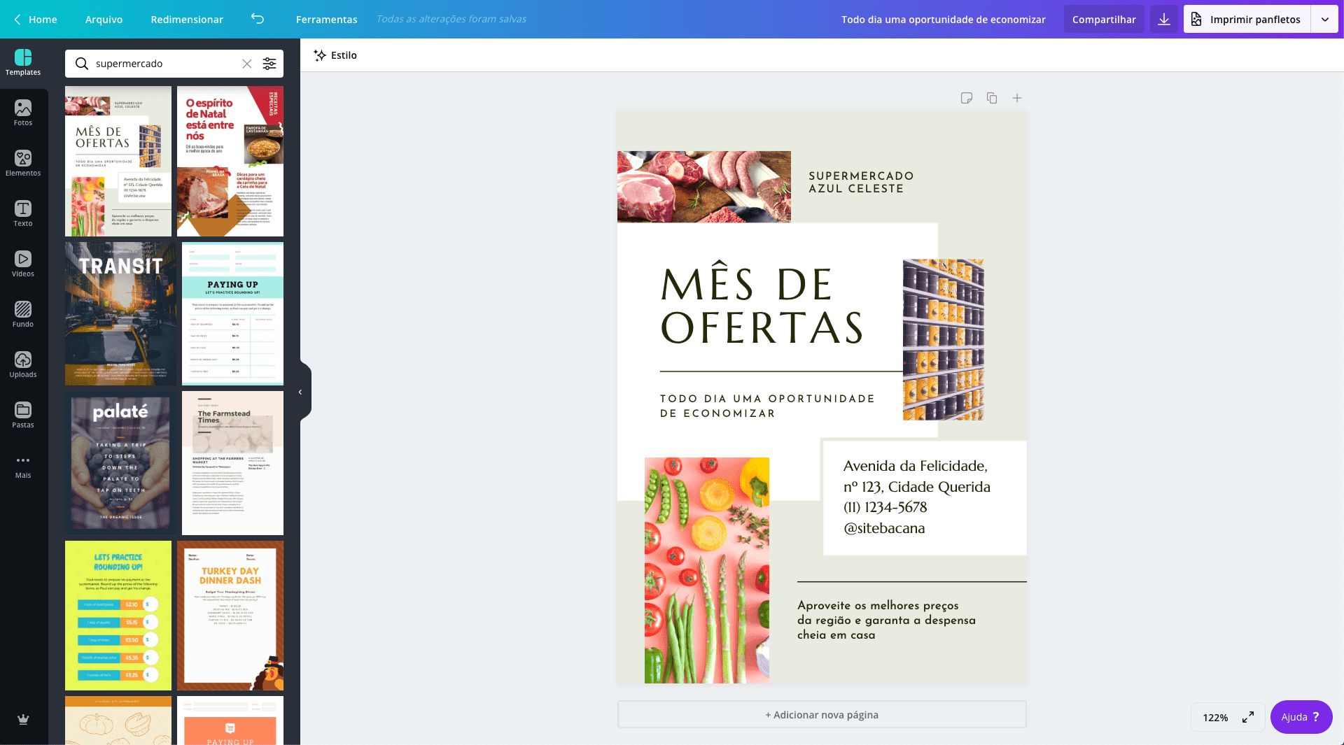 Crie Panfletos De Supermercados Personalizado | Canva
