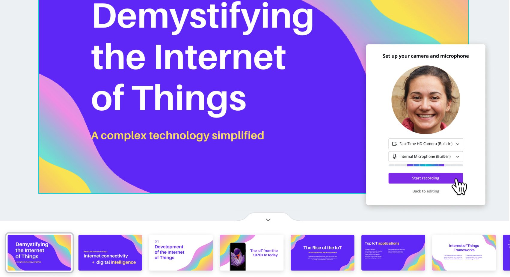 Pembuat Video Presentasi Gratis: Rekam Audio & Video Berbicara - Canva