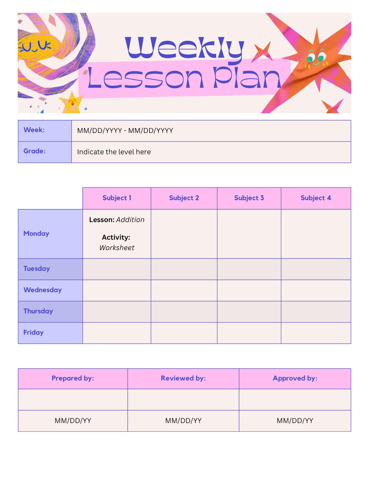 Calendario lezioni: Crea programmi didattici online | Canva