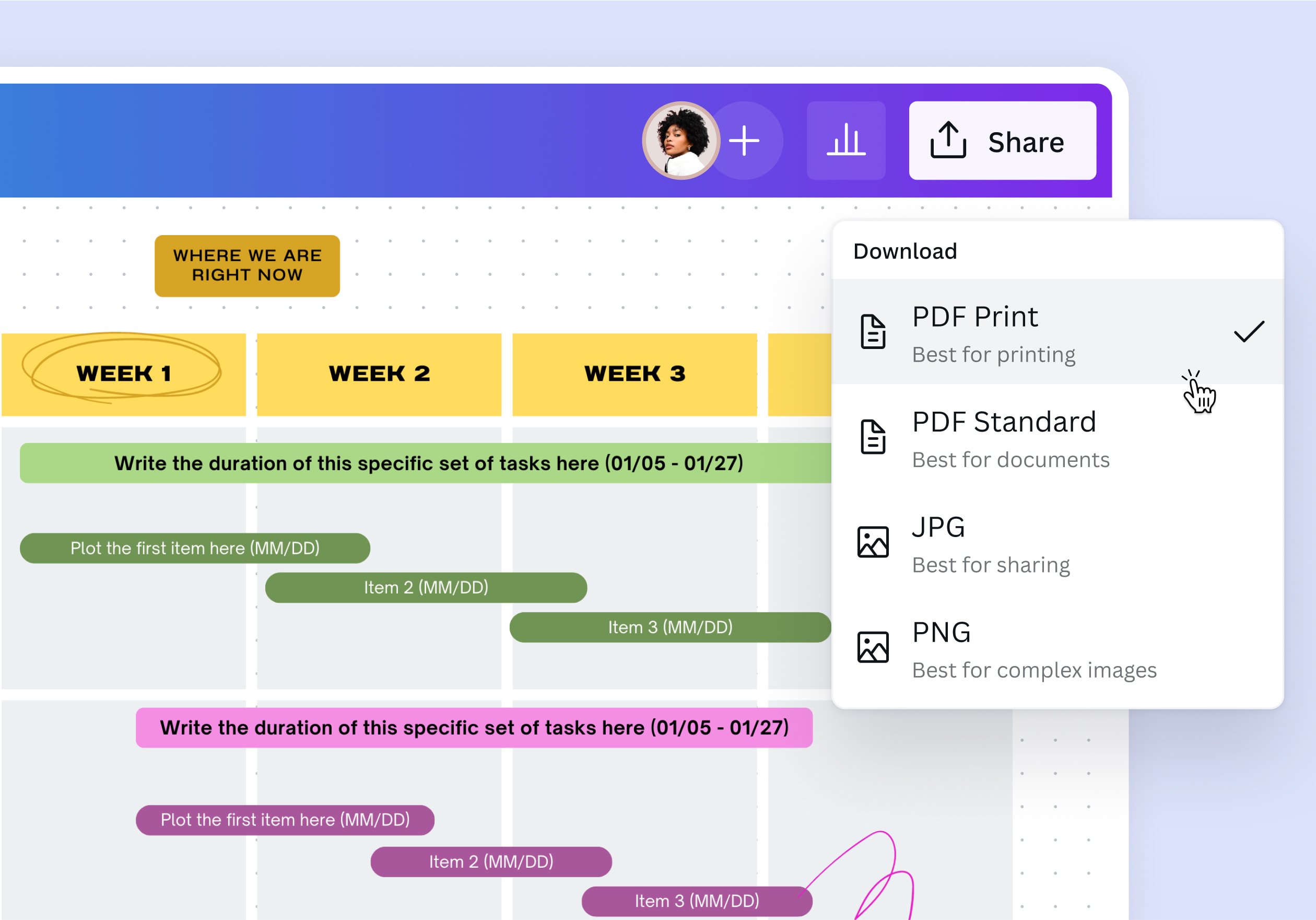 Sơ đồ Gantt: Tạo và chia sẻ Gantt Chart miễn phí - Canva