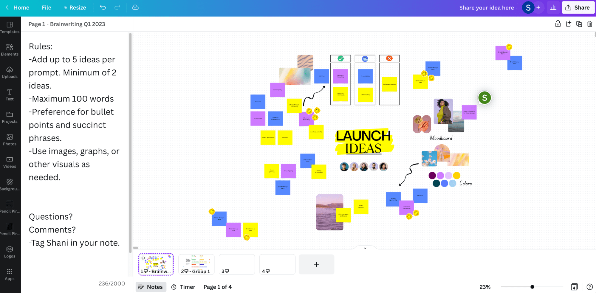 The quick and easy guide to brainwriting with Canva