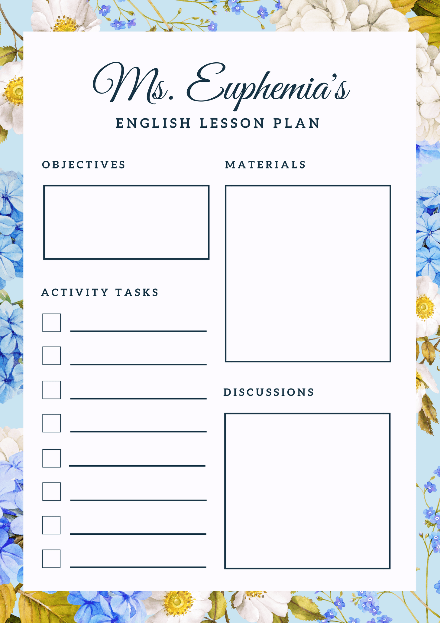 Lesson Plan outline for educators