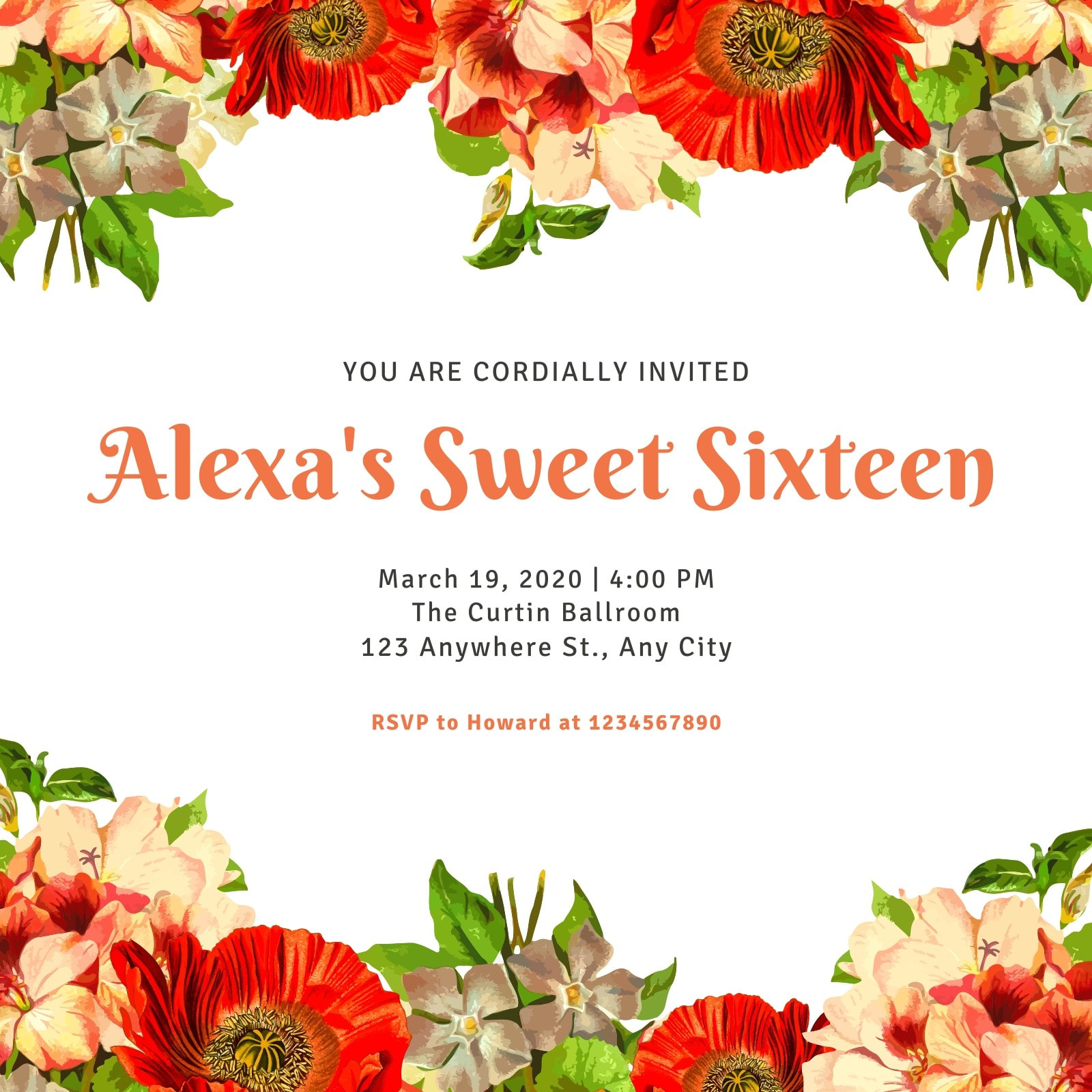 Design Your Own Sweet 16 Invitations - Canva