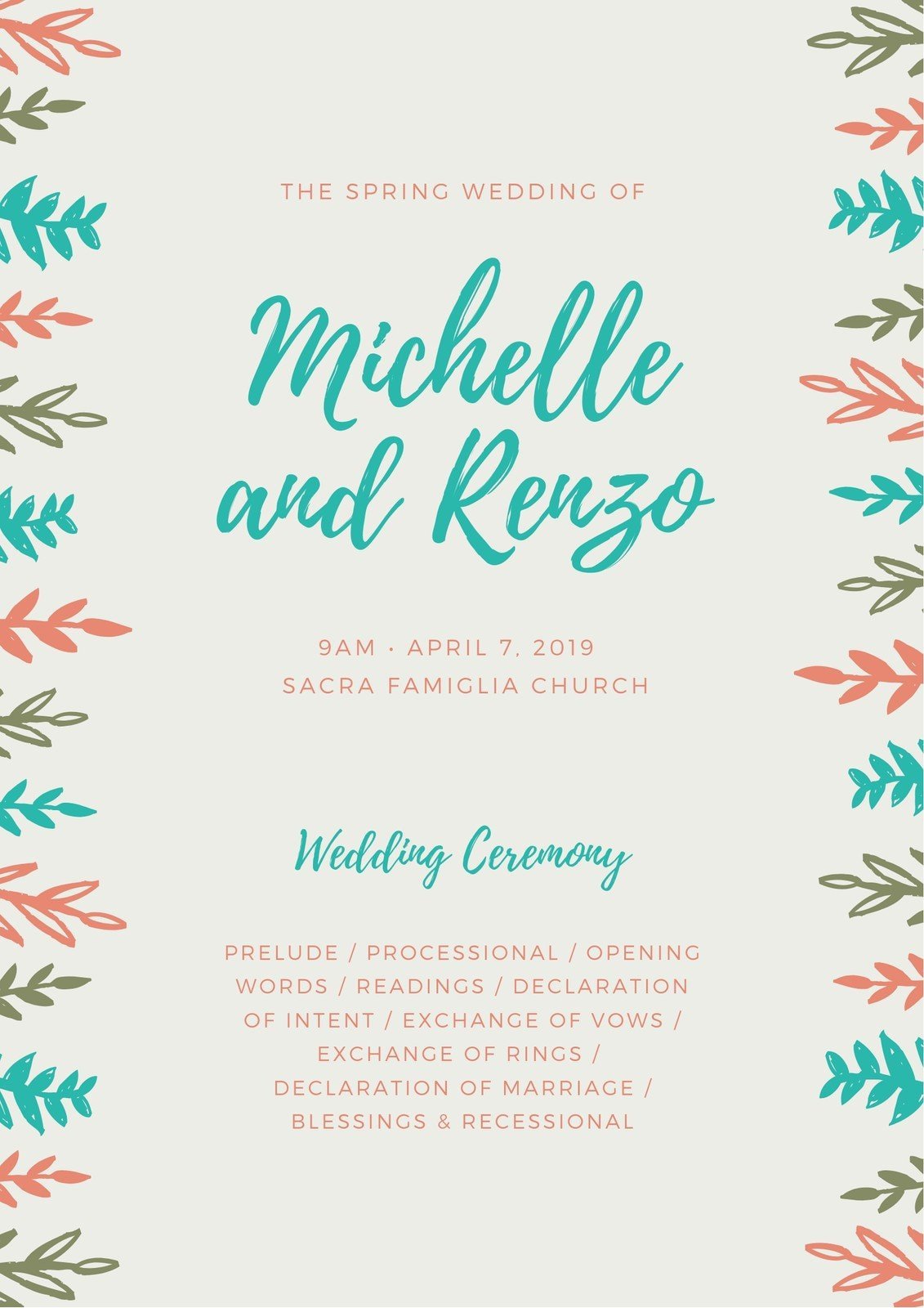 Free Online Wedding Program Maker | Canva