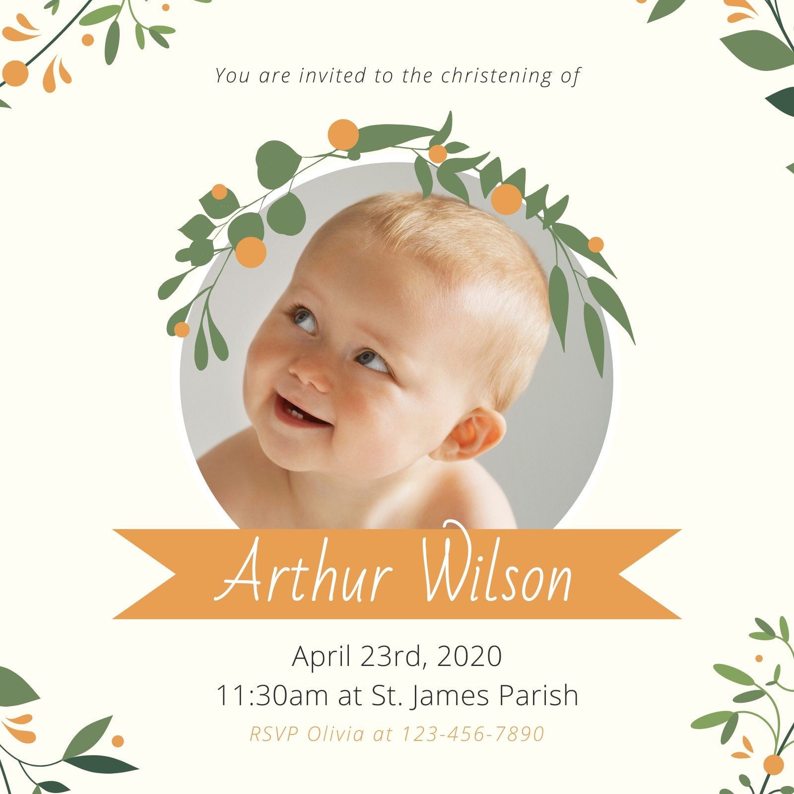 Design Your Own Christening Invitations - Canva