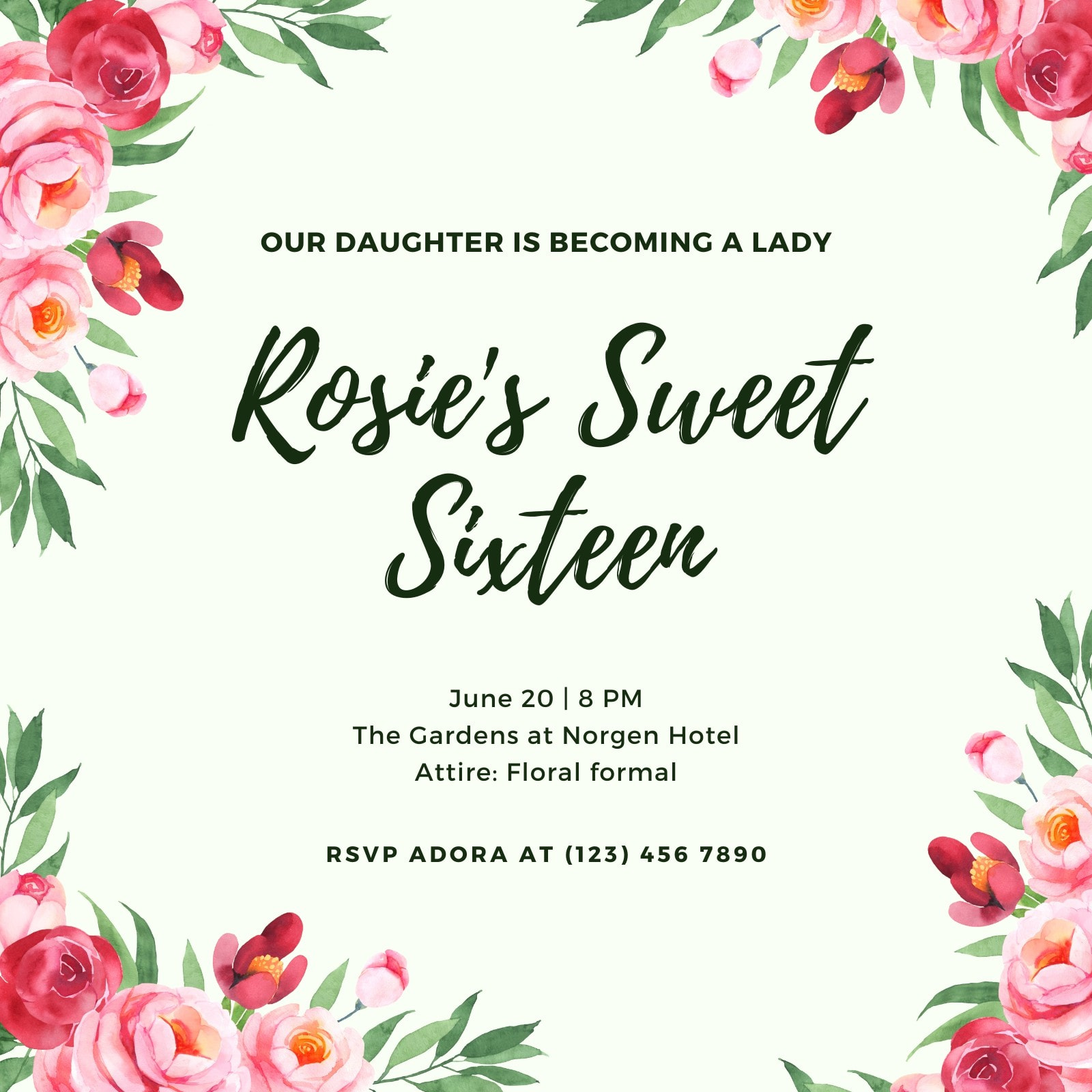 Design Your Own Sweet 16 Invitations - Canva