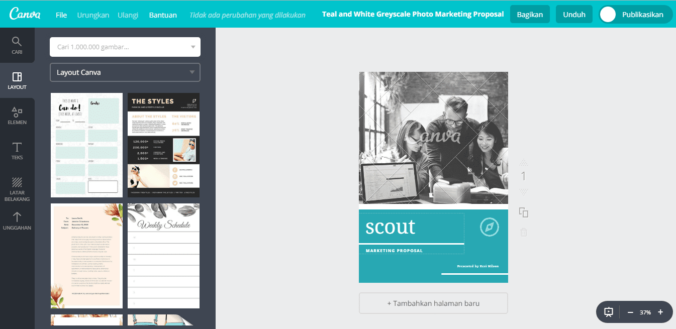 Buat Desain Proposal Magang Kreatif secara Online - Canva