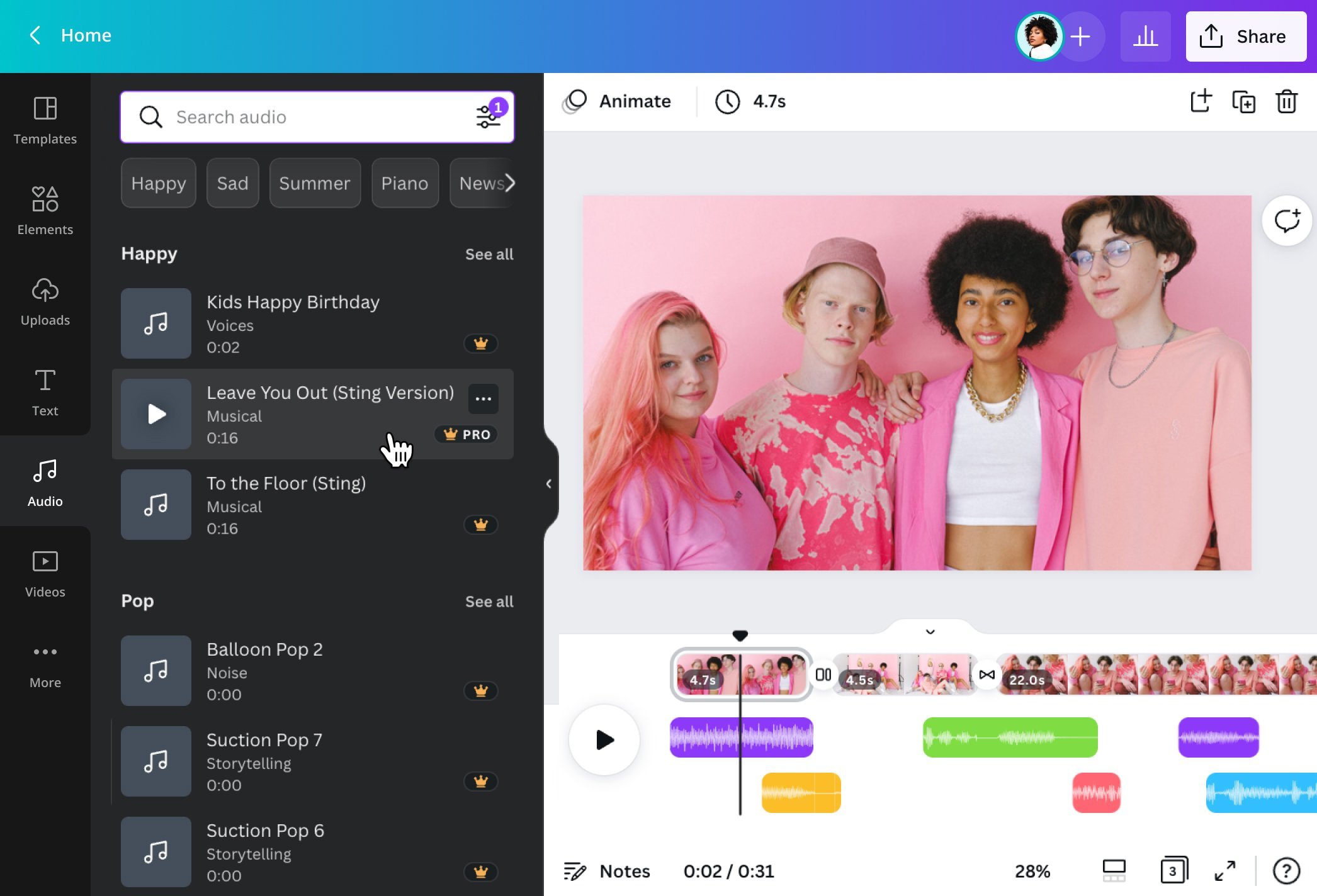 Efectos de sonido: agregar efectos de sonido a videos | Canva