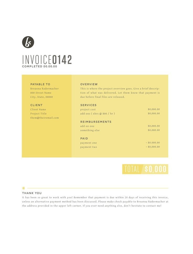 Invoice Design: 50 Examples To Inspire You | Canva