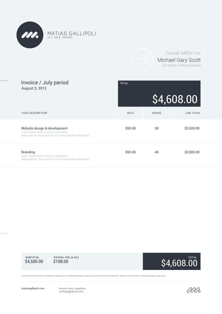 Invoice Design: 50 Examples To Inspire You | Canva