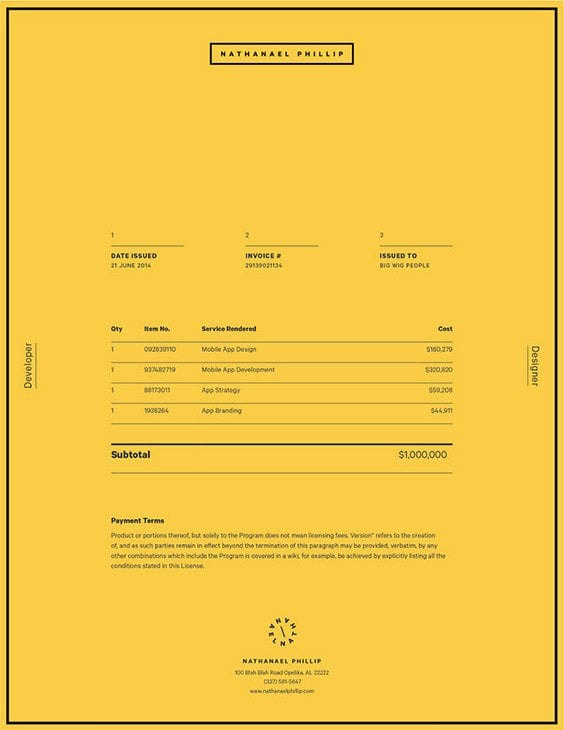 Invoice Design: 50 Examples To Inspire You | Canva