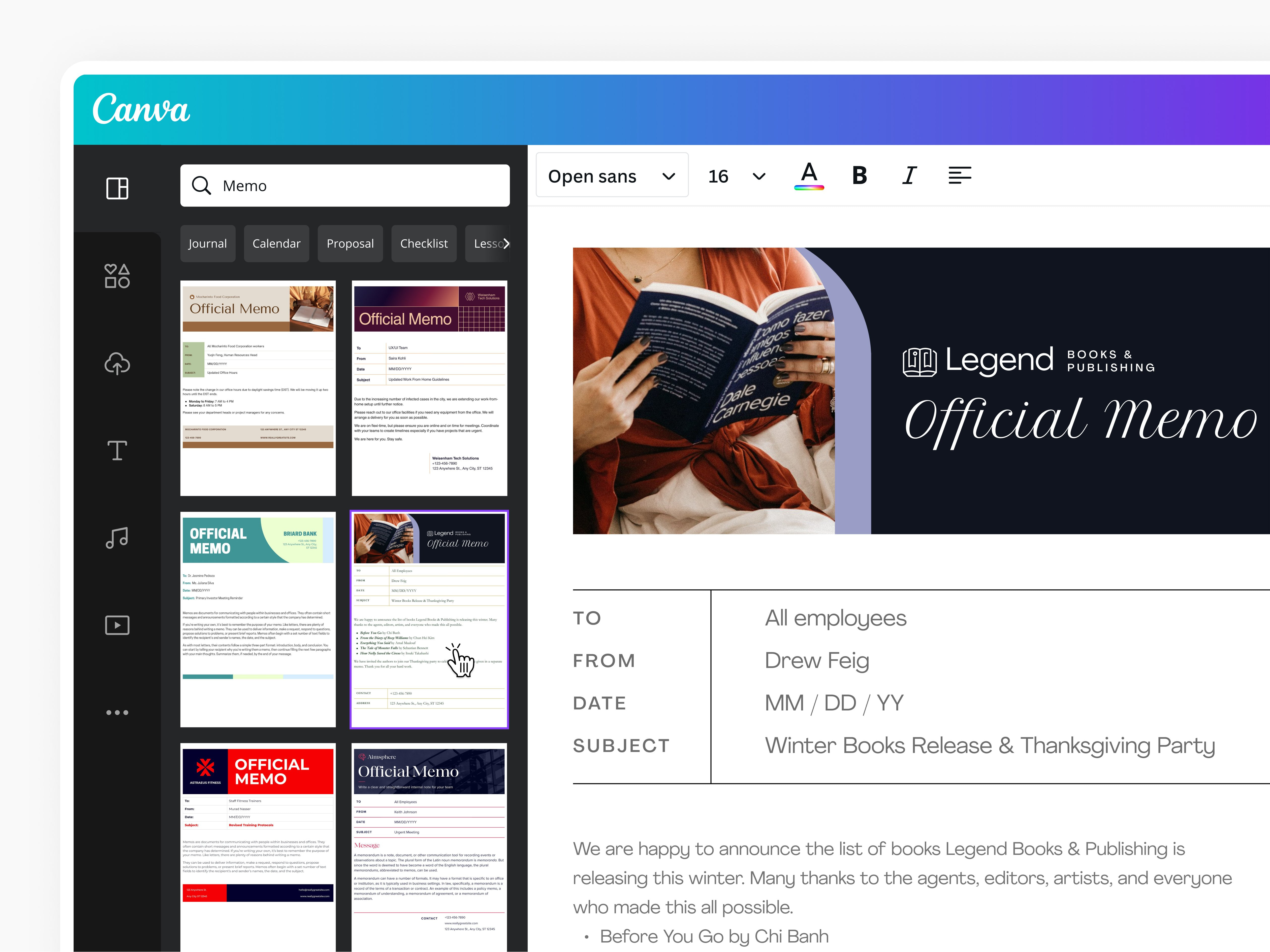Cómo escribir un memo (plantillas gratuitas y consejos) | Canva