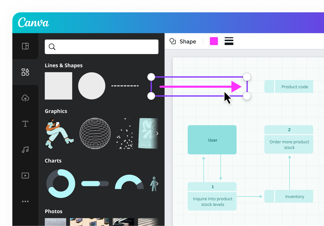 Crea diagramas de flujo de datos online gratis | Canva