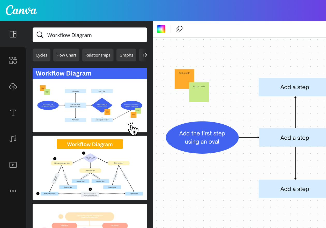 ออกแบบ Workflow Diagrams ออนไลน์ฟรี (พร้อมตัวอย่าง) | Canva
