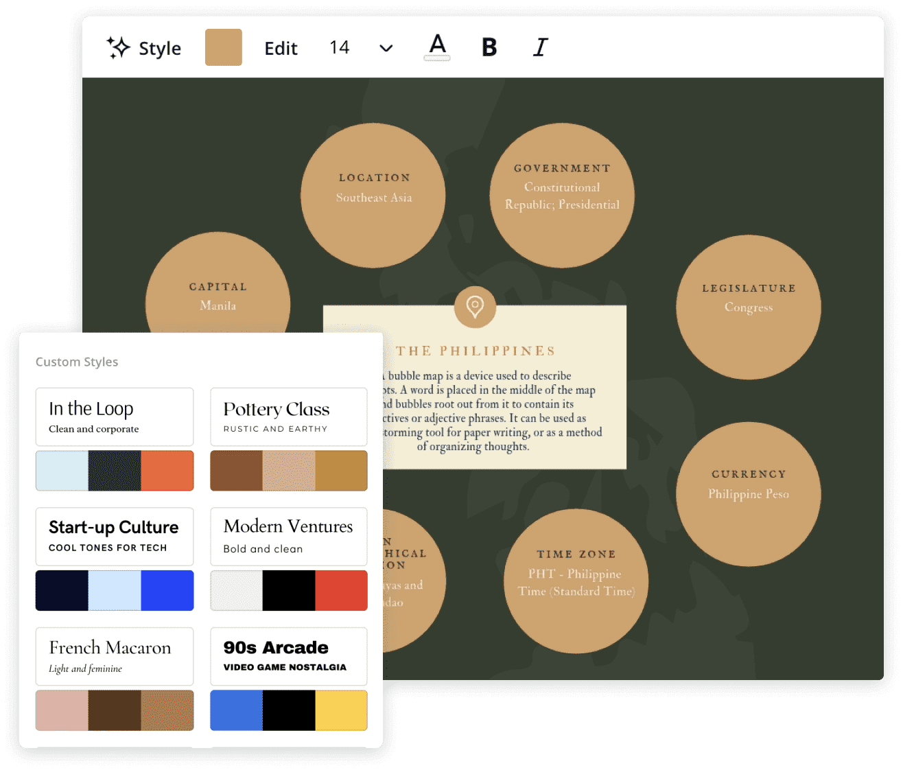 Bubble Maps online und kostenlos erstellen – Canva