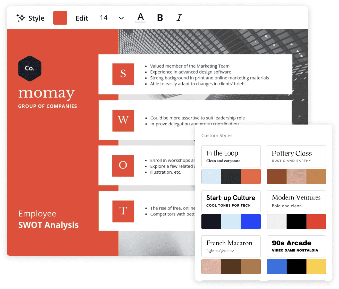 Phân Tích Swot Với Công Cụ Miễn Phí Trực Tuyến - Canva