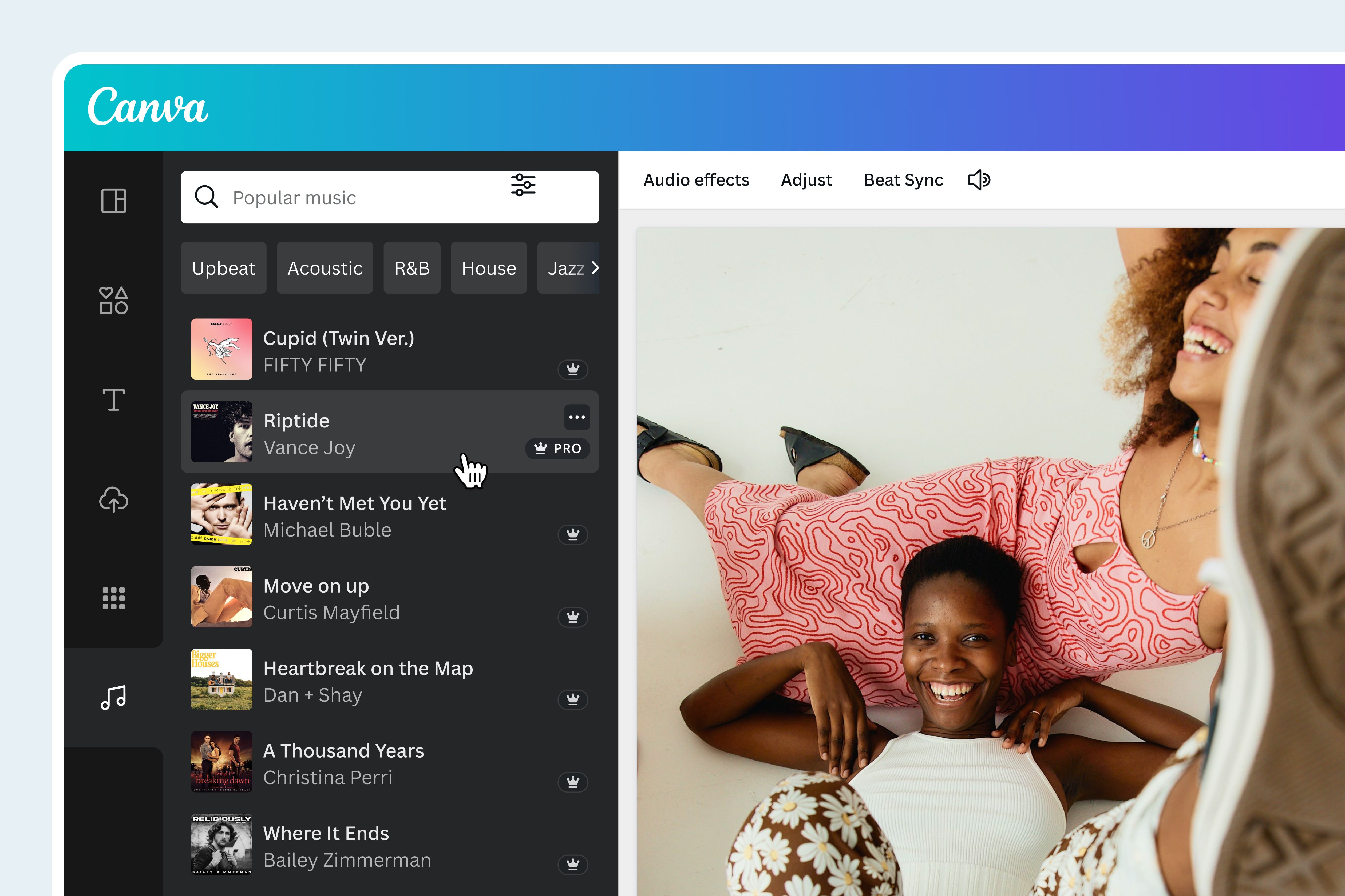 ใส่เพลงในวิดีโอ: ใส่เพลง เสียง และอื่น ๆ | Canva