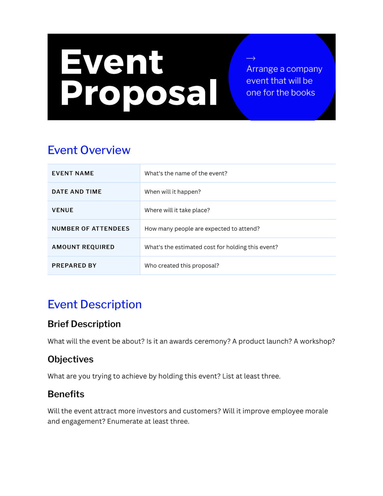 Free Event Proposal Maker - Create an Event Proposal | Canva