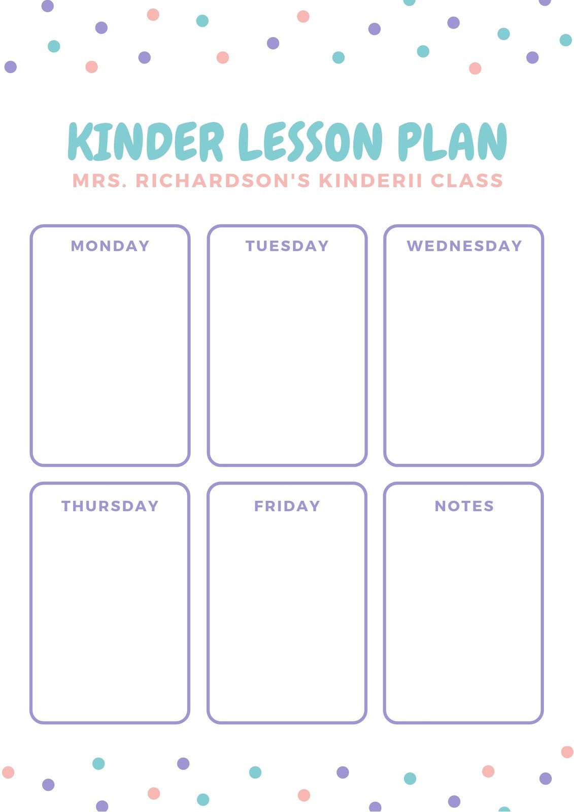 Free Online Weekly Lesson Plan Maker | Canva