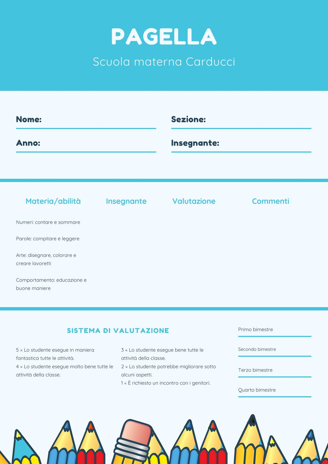 Crea Pagelle Online Per Fine Anno Scolastico 2023 | Canva
