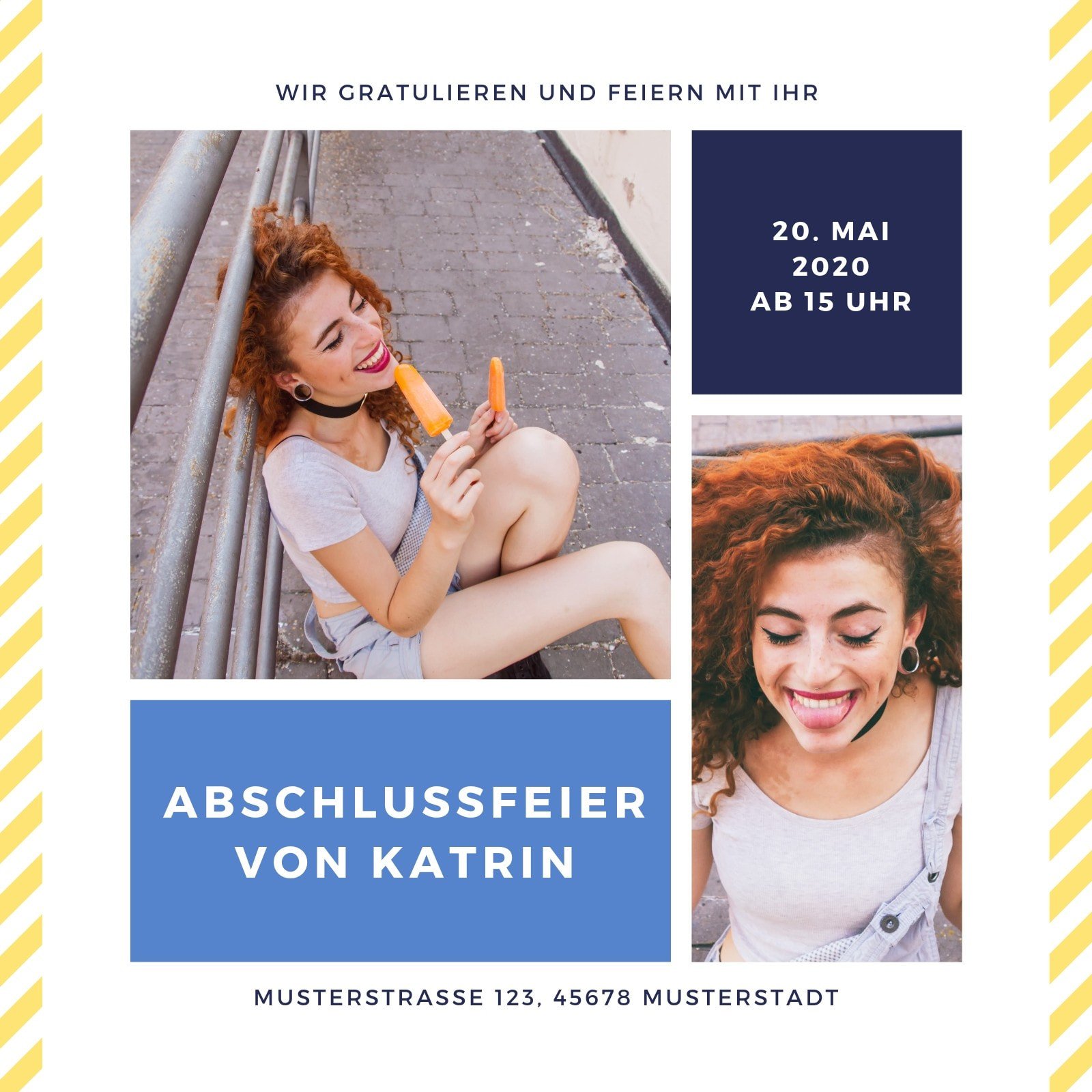 Einladungen zur Abschlussfeier selbst gestalten | Canva