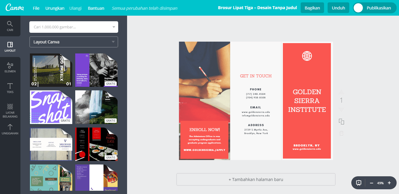 Membuat Desain Brosur Bimbel Sederhana - Canva