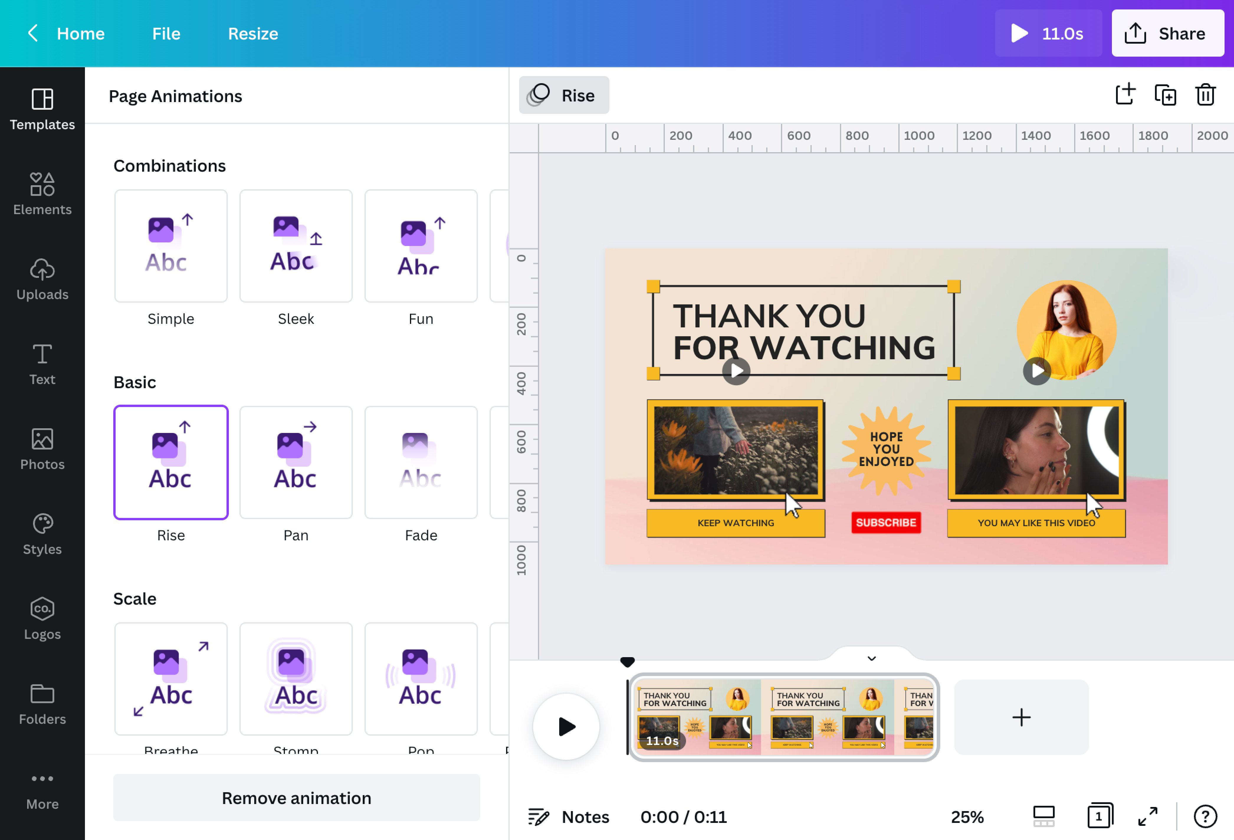 เครื่องมือทำวิดีโอภาพเคลื่อนไหวฟรี สร้างภาพเคลื่อนไหวได้เองที่ Canva