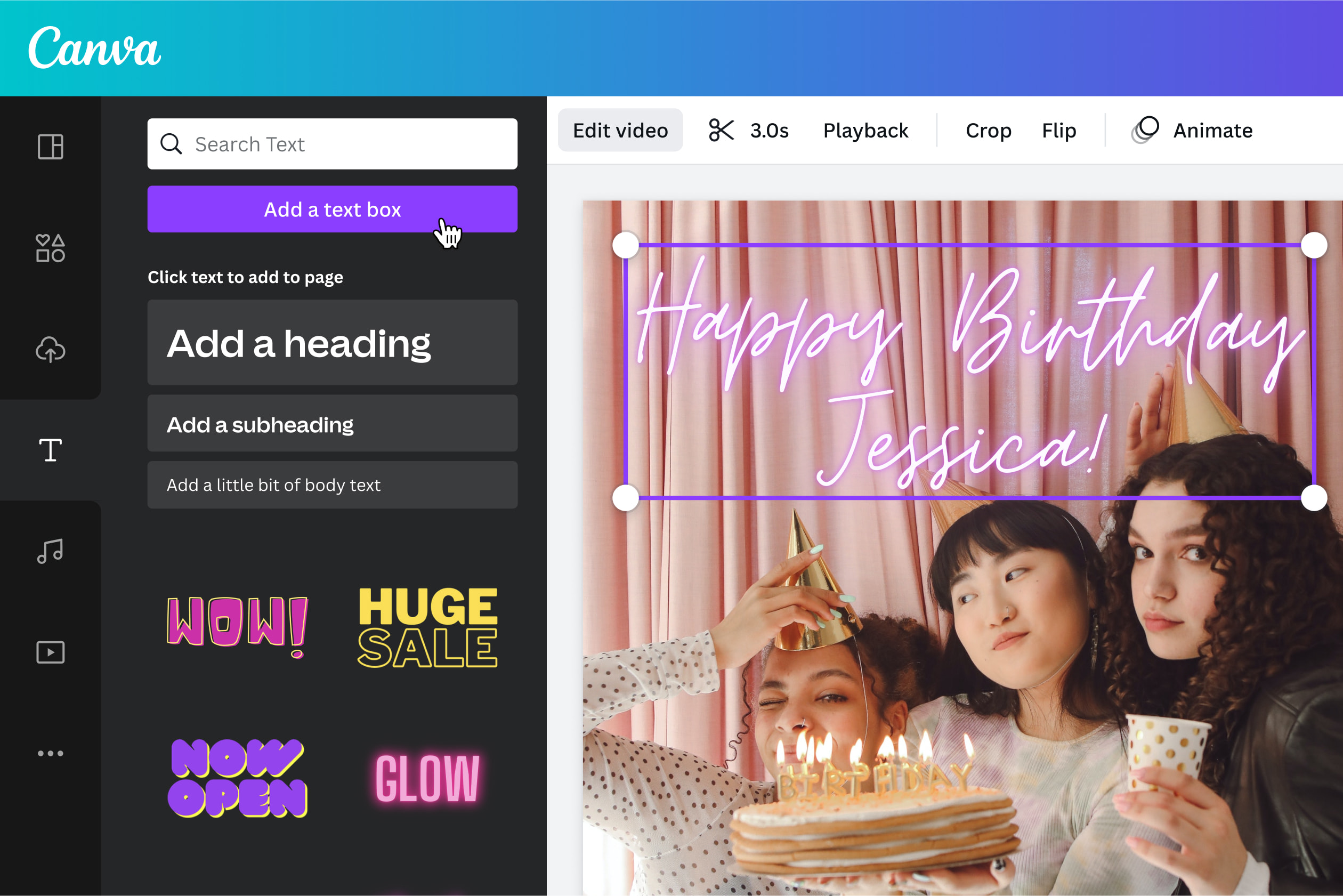 Aggiungere testo a GIF online - Inserisci testo in una GIF gratis | Canva