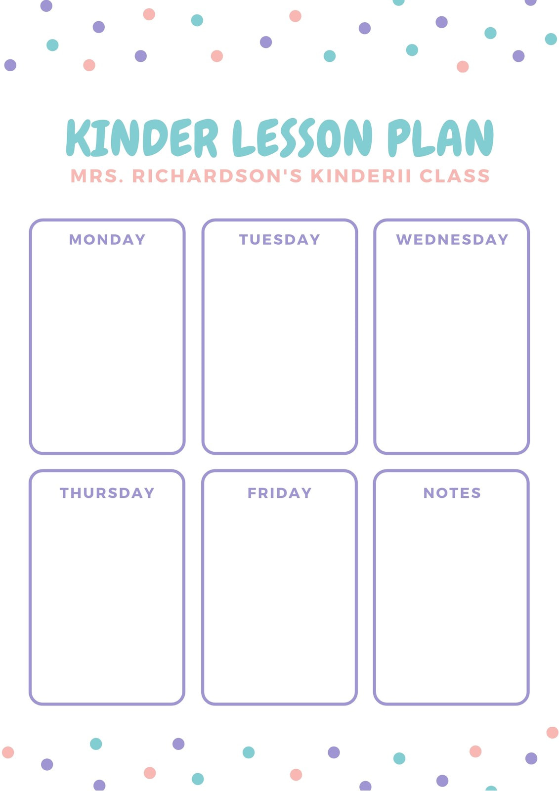 Free Online Weekly Lesson Plan Maker | Canva