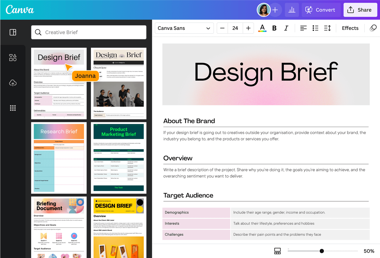 Basic Design Brief Template
