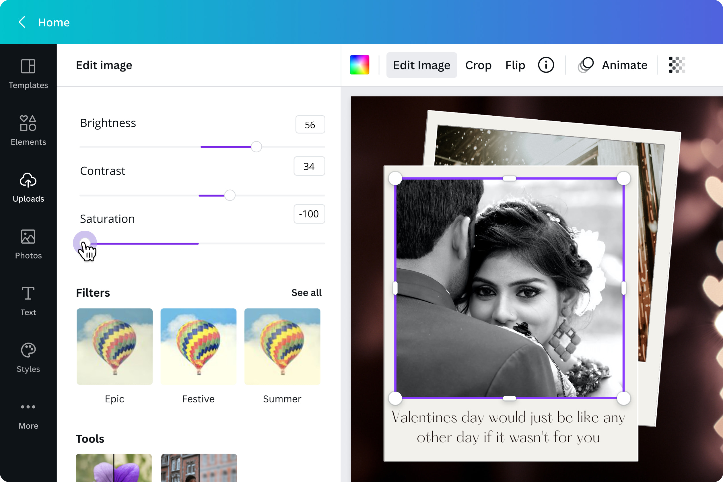 Passer une image en niveaux de gris en ligne gratuitement | Canva