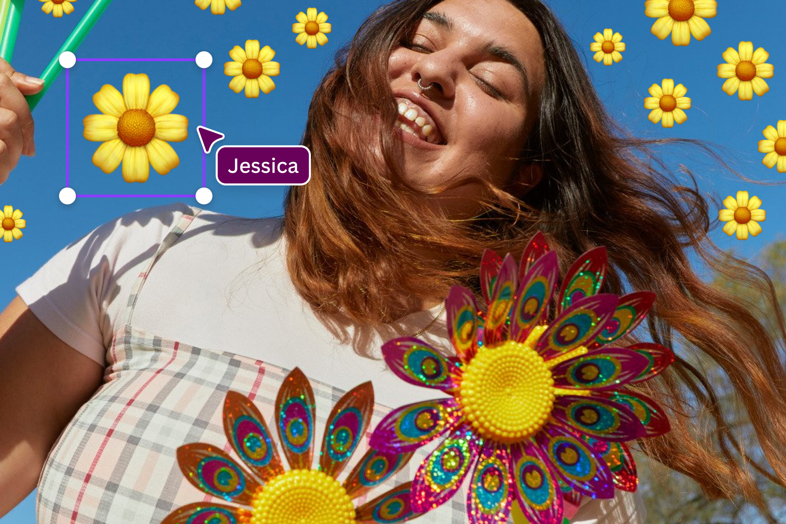 Dodaj emoji i buźki do zdjęcia online | Canva