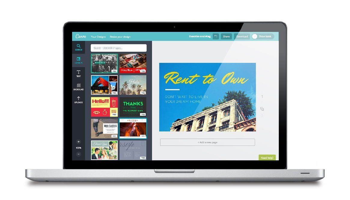 建立自製房地產明信片 - Canva