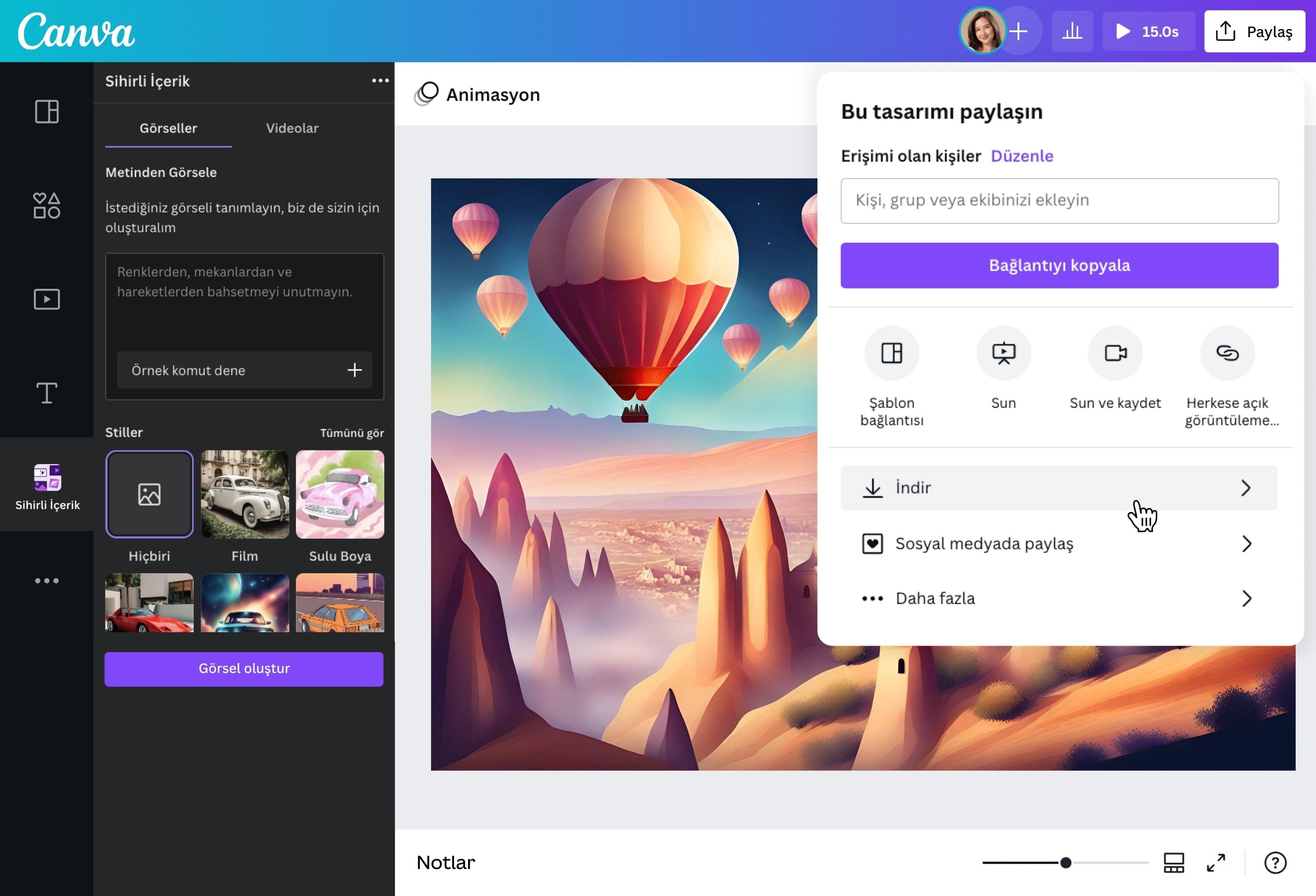 Yapay Zeka Resim Oluşturma Aracı: Online ve Ücretsiz | Canva
