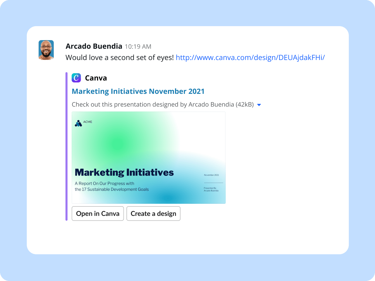 Canva + Slack integration | Canva