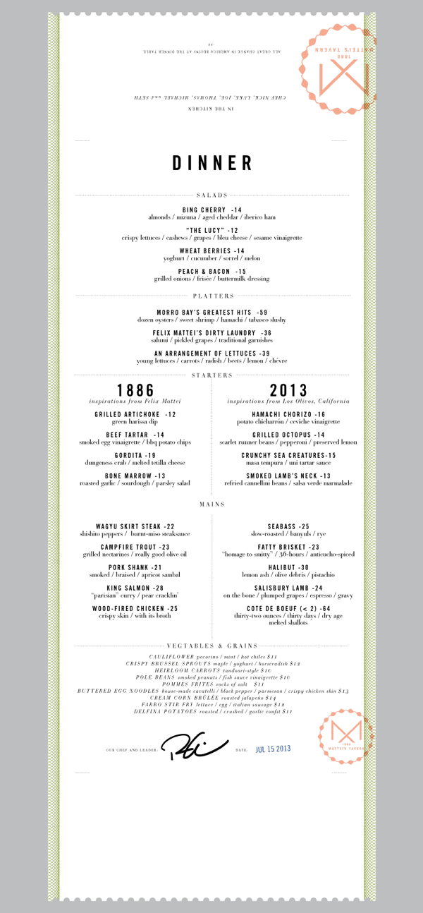 5 Course Meal Menu Template Collection 5 Course Meal Menu Template Collection